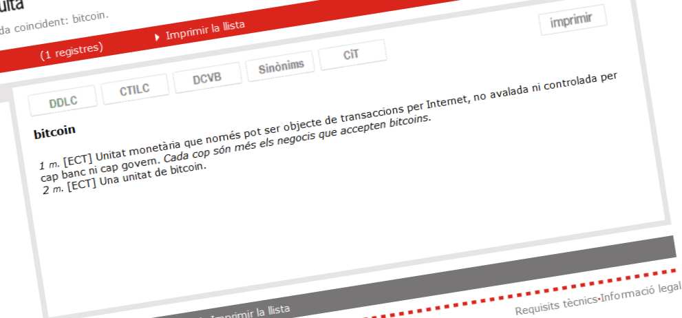 Diccionario catalán incorpora el término “bitcoin”