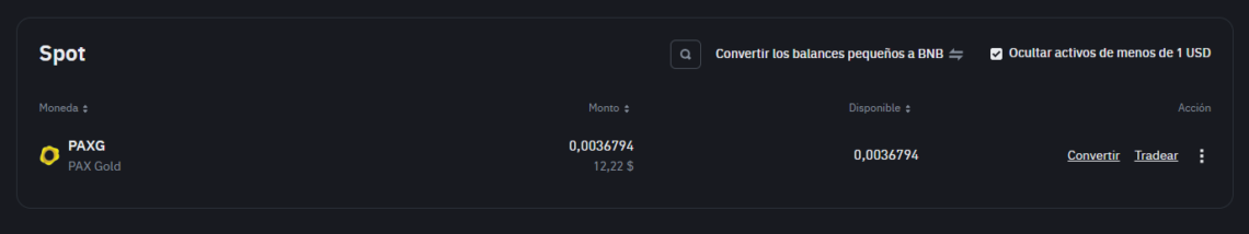 ¿Cómo comprar oro tokenizado en Binance?