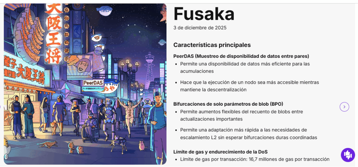 Fusaka ya es parte de Ethereum: ¿qué mejoras trajo a la red?